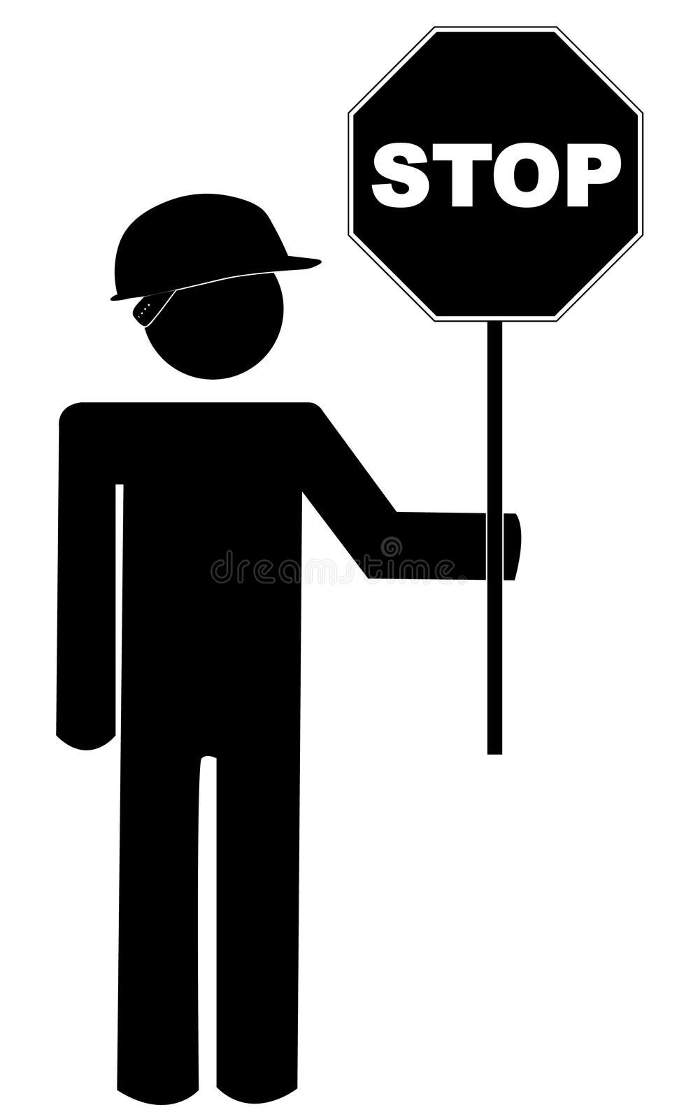 Construction Man Stop Sign Stock Illustrations – 1,443 Construction Man ...