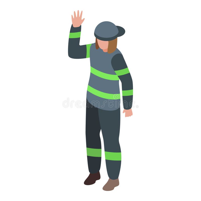 Construction Worker in Uniform is Waving with His Hand Stock ...