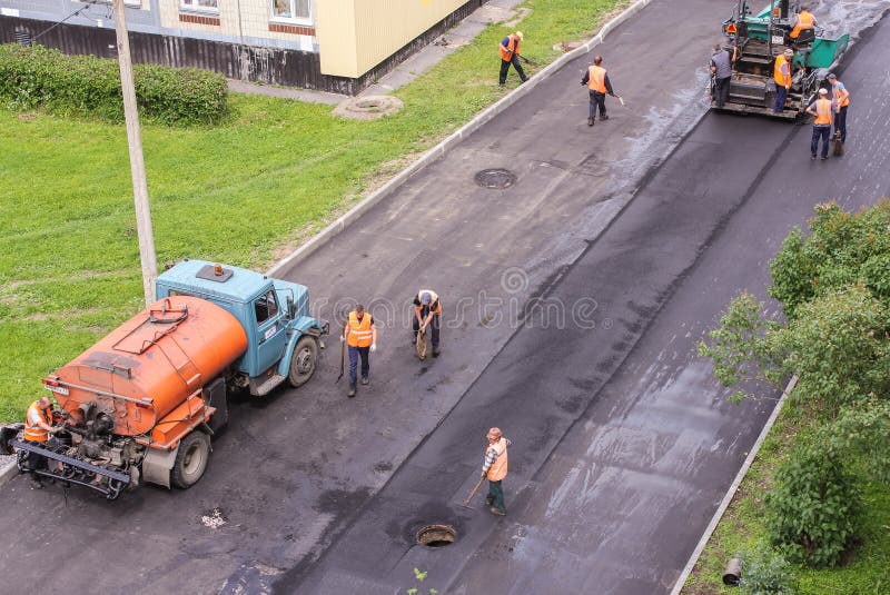 Road workers. editorial image. Image of street, transportation - 64356220