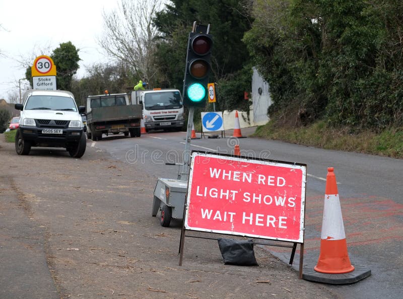 Road works sign editorial photo. Image of highway, works - 49963496
