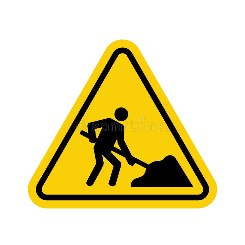 Road Works Sign. Attention, Road Works are Underway. Warning Sign Stock ...