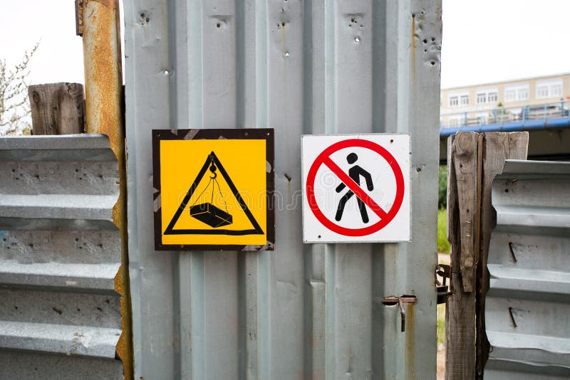 Road works sign stock photo. Image of sign, orange, triangle - 67298034