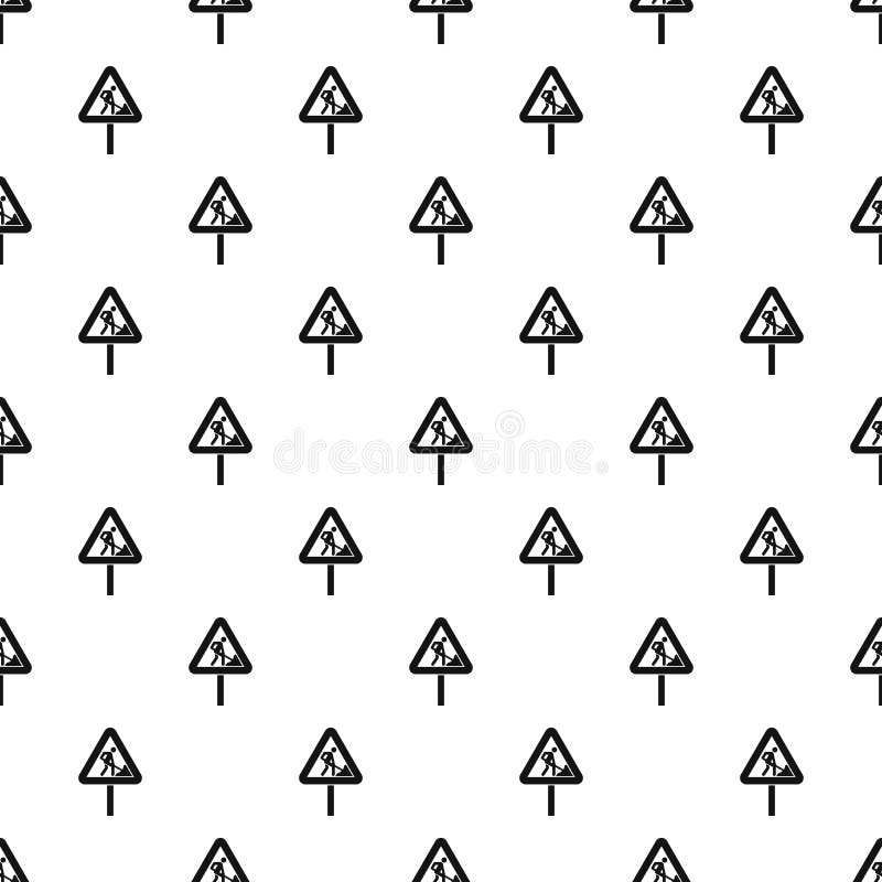Road Works Sign Pattern Vector Stock Vector - Illustration of ...
