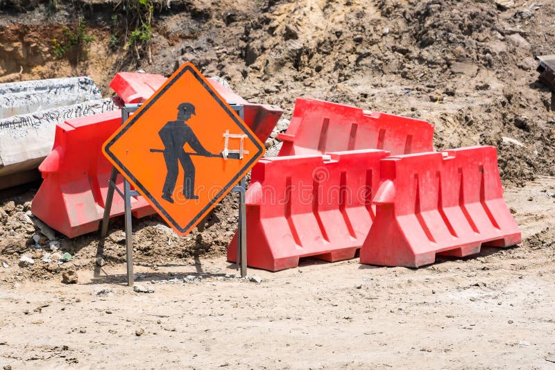 Road Works Sign.Signs Warning about Road Repair Work Stock Image ...