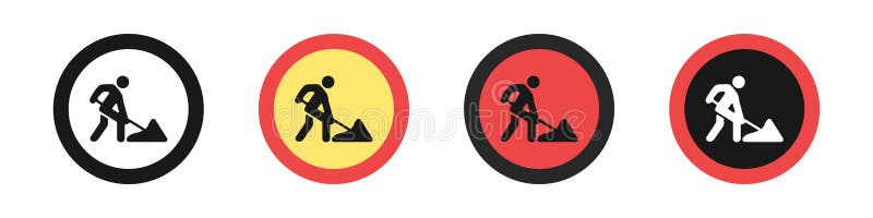 Road Works Sign Vector Icon. Construction Warning Sign. Construction ...