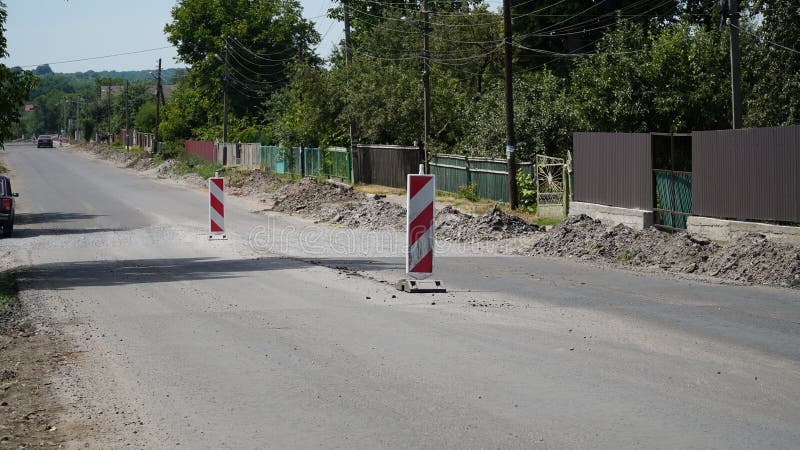 Road Works Signs. Repair Work on the Road Stock Photo - Image of ...