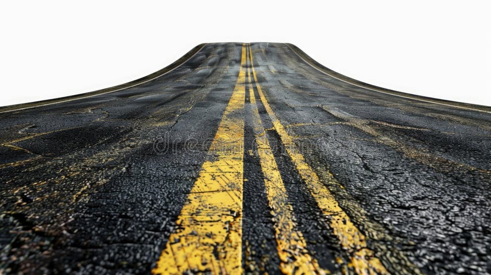 A Road with a Yellow Line on the Side, Suitable for Transportation ...