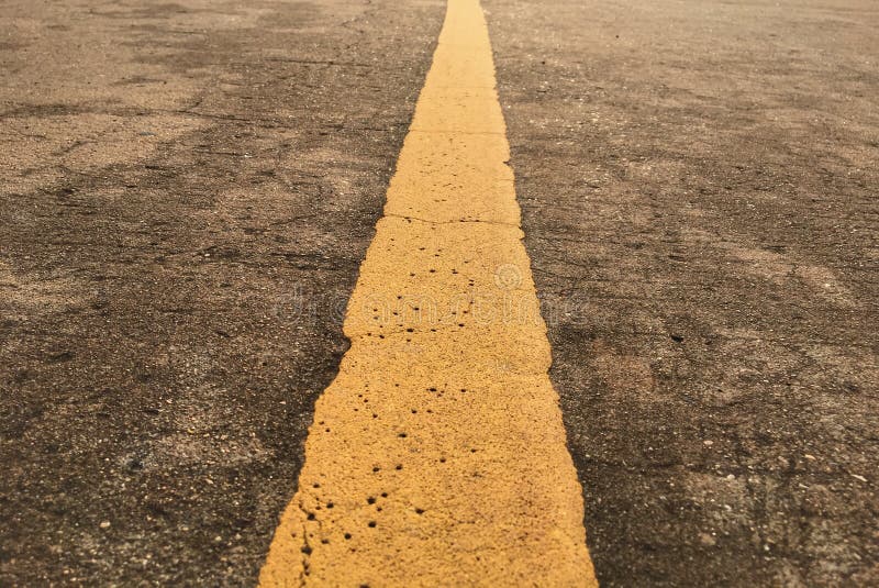 Road with Yellow Point the Way and Yellow Line Stock Image - Image of ...