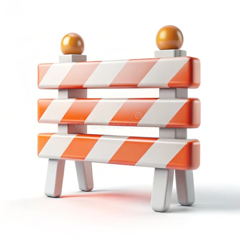 Roadblock 3D icon isolated stock illustration. Illustration of room ...