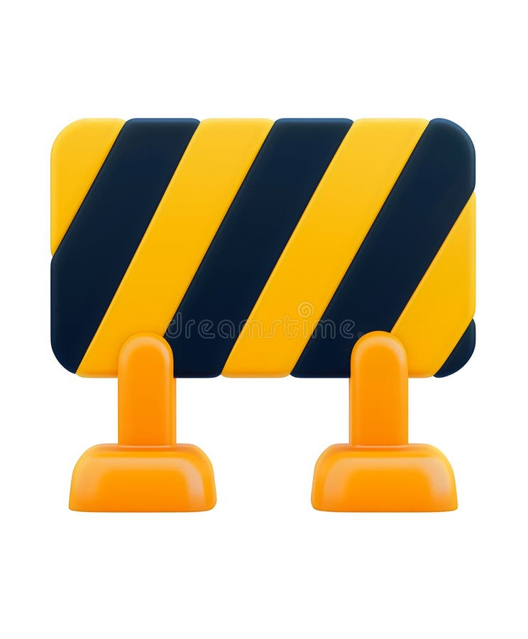 Roadblock flat 3D icon stock illustration. Illustration of flat - 375810432