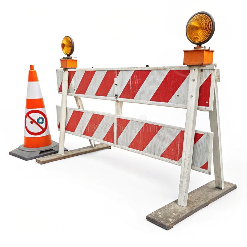 Roadblock Isolated on White Background Stock Illustration ...