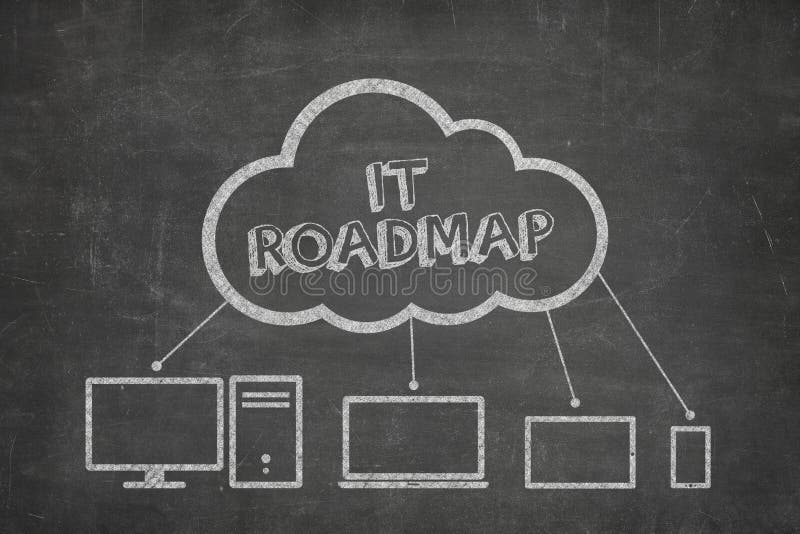It Roadmap Concept on Blackboard Stock Photo - Image of network ...