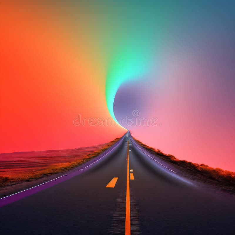 Roadmap Design, Neon Glowing, Forward Movement, Dark Environment ...