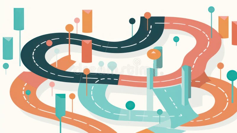 A Roadmap Icon Representing the Strategic Planning and Implementation ...