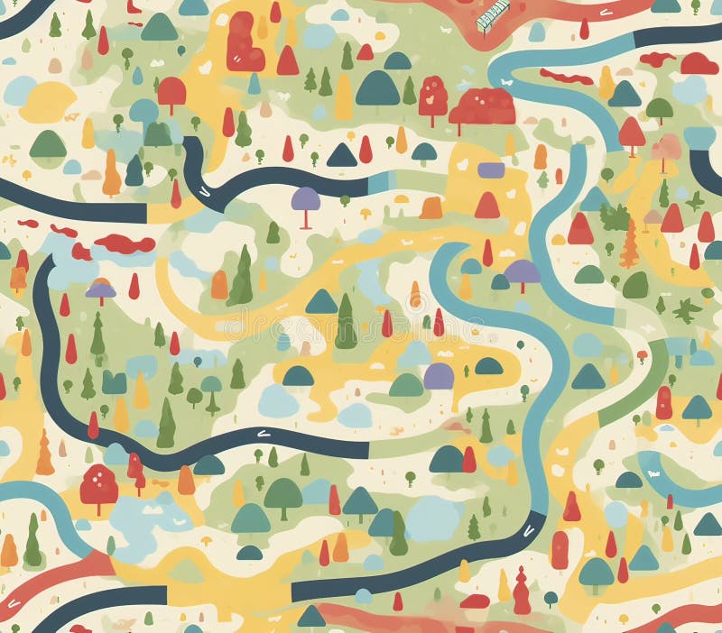 Roadmap, Fabric Pattern, Seanmless Pattern. Stock Illustration ...