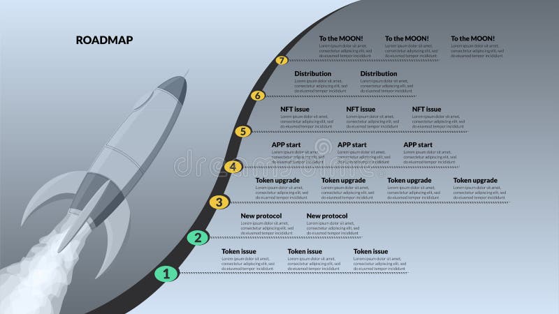 Roadmap with Space Shuttle and Sections on Silver Background ...