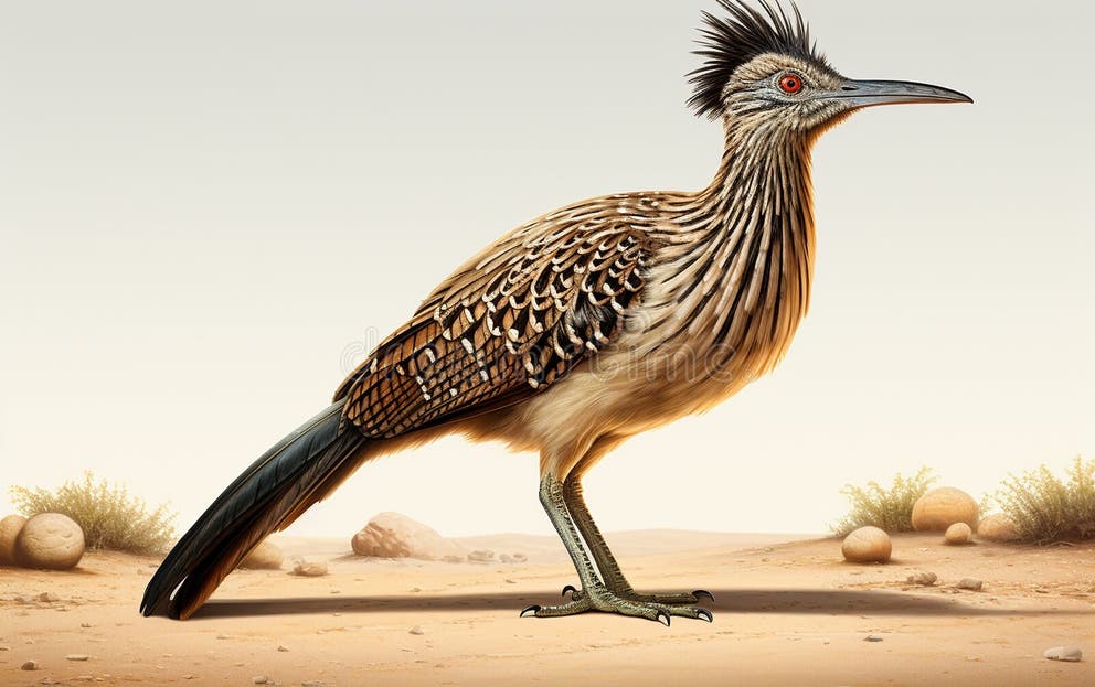 A Roadrunner Against a Plain White Backdrop -Generative Ai Stock Photo ...