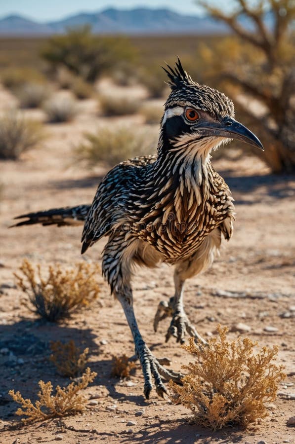 Stunning Greater Roadrunner Bird in Desert Habitat Stock Illustration ...