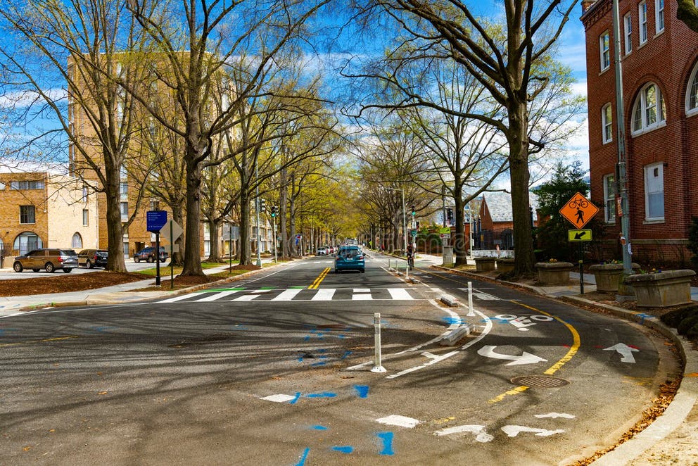 Roads and Architecture of Washington. Spring Day, Blue Sky Editorial ...