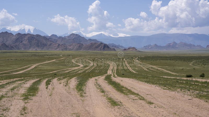 Roads Bayan Olgi Valley Mongolia Stock Image - Image of country ...