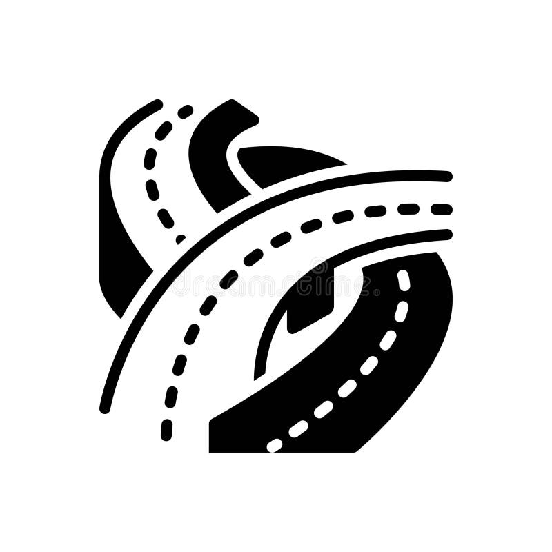 Black Solid Icon for Roads, Infrastructure and Roadway Stock Vector ...