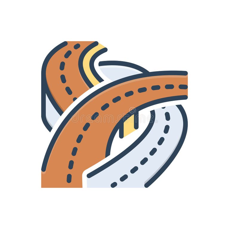 Color Illustration Icon for Roads, Infrastructure and Roadway Stock ...