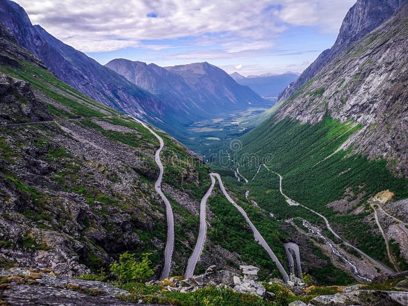 Trollstigen view Norway stock image. Image of roads - 127072803