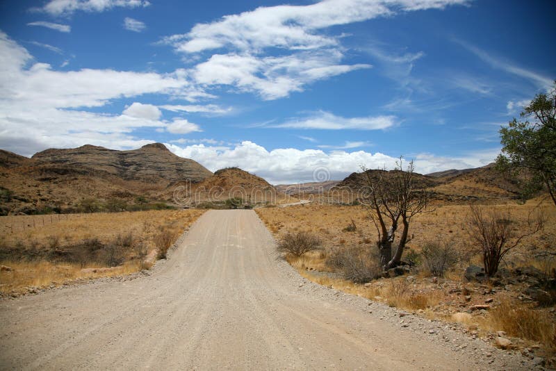 Landscape - Sand Road in Rocky Desert of Africa Stock Photo - Image of ...