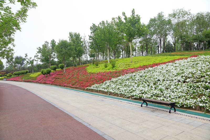 Roads and Railings are in the Park Stock Photo - Image of tourism ...