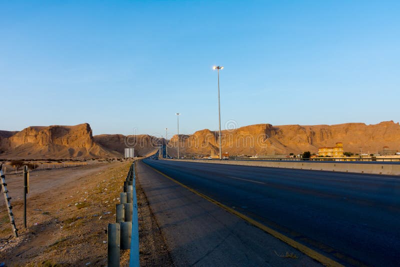 Roads in Saudi arabia stock image. Image of drought - 223564689