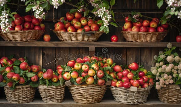 Roadside Apple Stand with Baskets of Apples Stock Image - Image of ripe ...