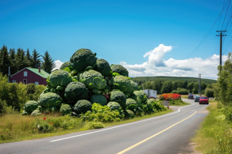 Roadside Attraction with Giant Vegetable Garden and Vegetables Growing ...