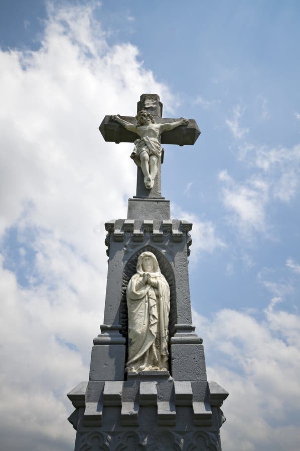 Roadside Cross with Nice Sky Stock Photo - Image of lighting, culture ...