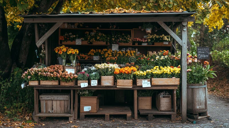 Roadside Flower Stand with Handmade Pricing. Stock Photo - Image of ...