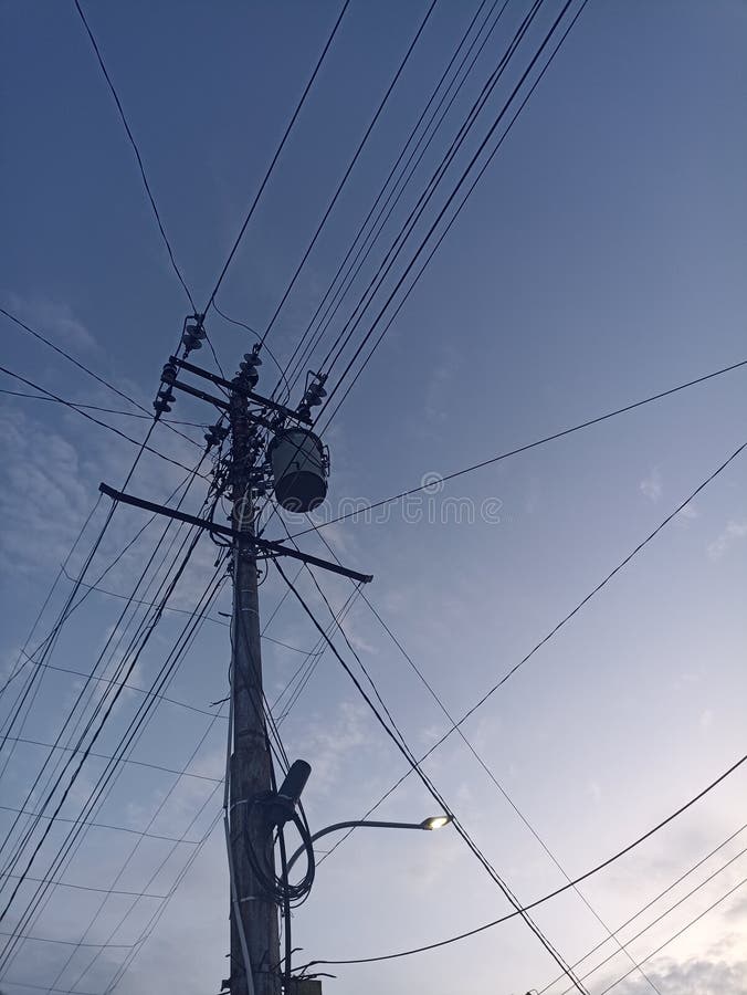 Roadside Power Lines stock photo. Image of lighting - 265101140