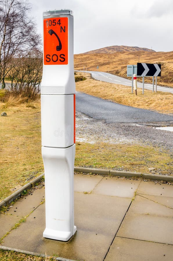 SOS Sign And Emergency Telephone On The Road Stock Photo - Image of ...