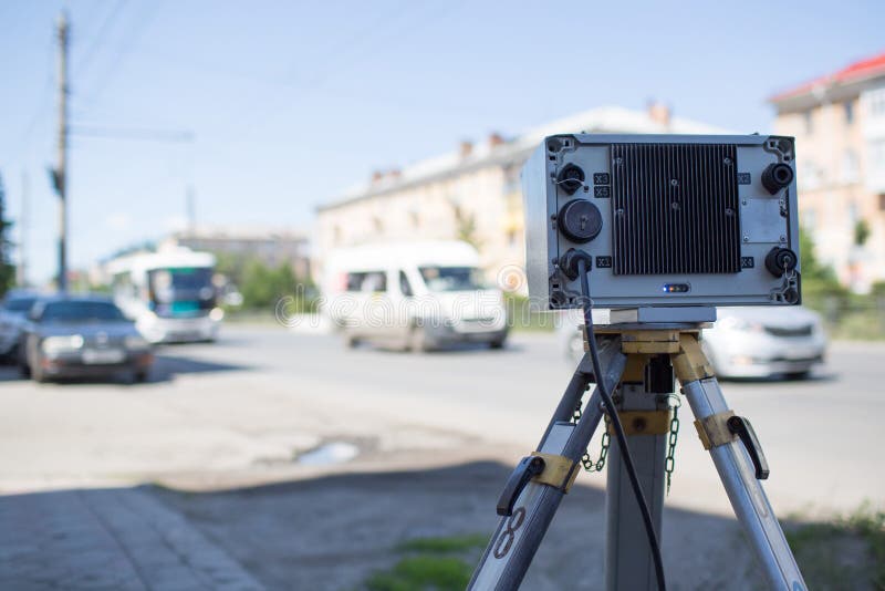 Roadside Speed Meter Radar and Vehicle Stock Photo - Image of vehicle ...
