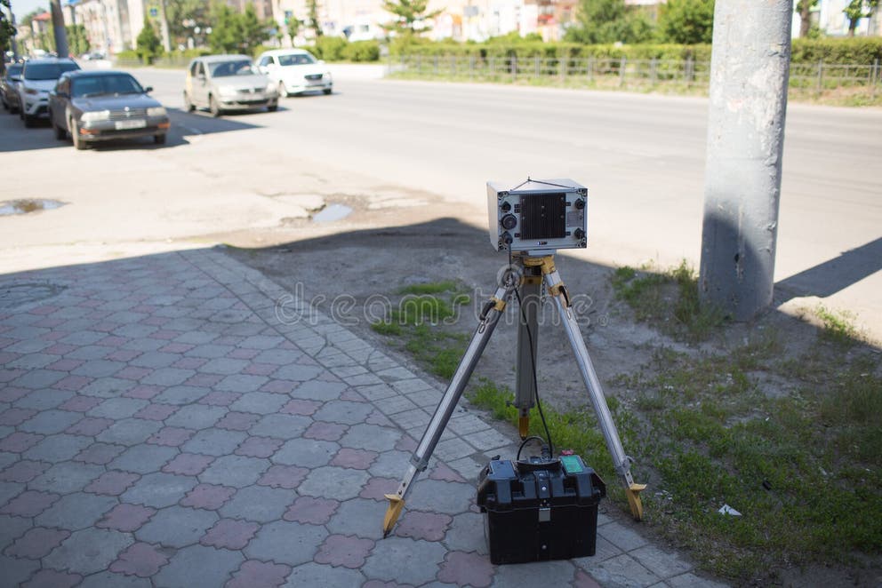 Roadside Speed Meter Radar and Vehicle Stock Photo - Image of radar ...