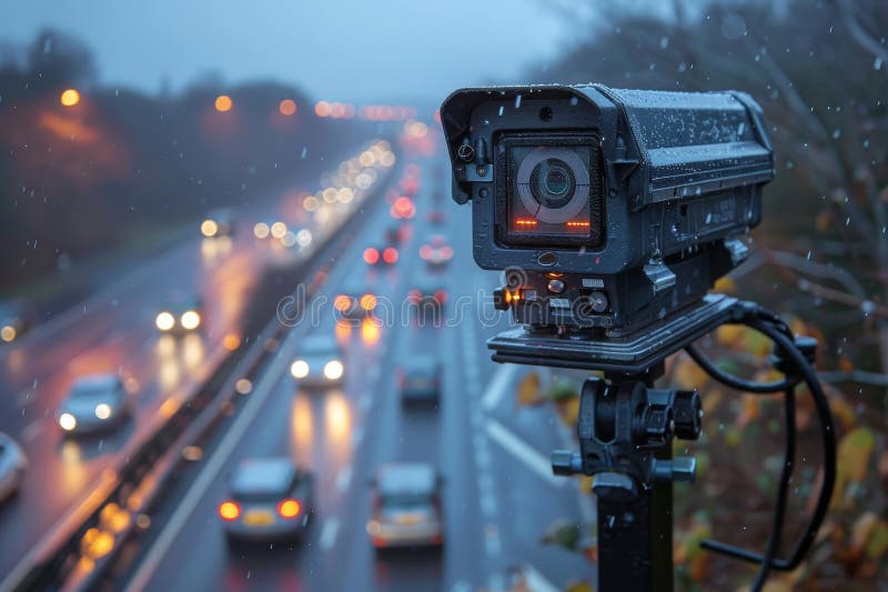 Roadside Speed Radar Monitors Vehicles for Adhering To Speed Limits on ...