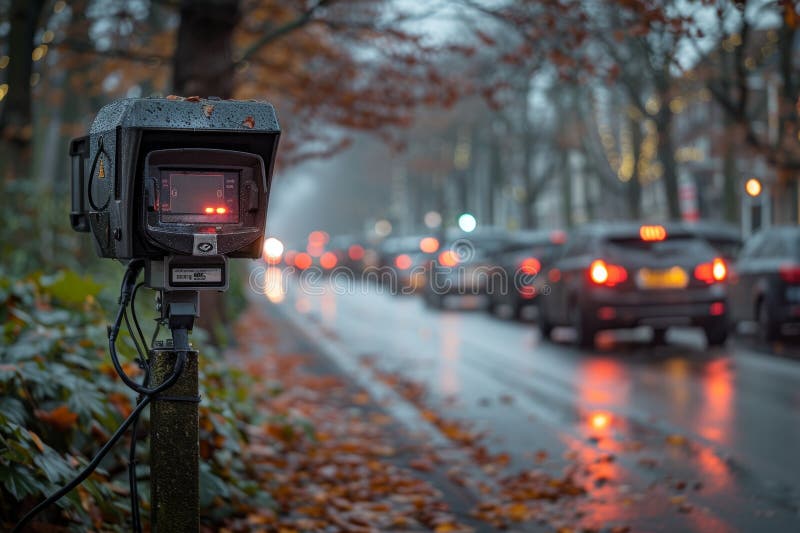 Roadside Speed Radar Monitors Vehicles for Compliance with Speed Limits ...