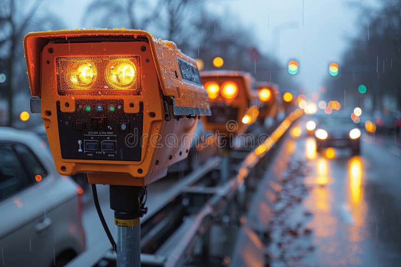 Roadside Speed Radar Monitors Vehicles for Speed Limit Compliance on ...