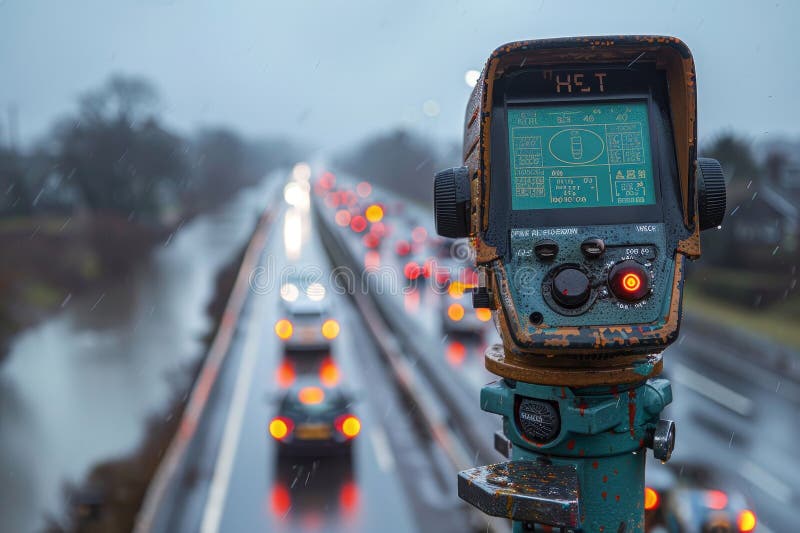 Roadside Speed Radar Monitors Vehicles for Speed Limit Compliance on ...