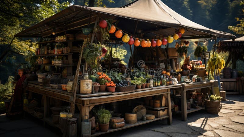 A Roadside Stand Selling Handmade Crafts and Souvenirs. Generative AI ...