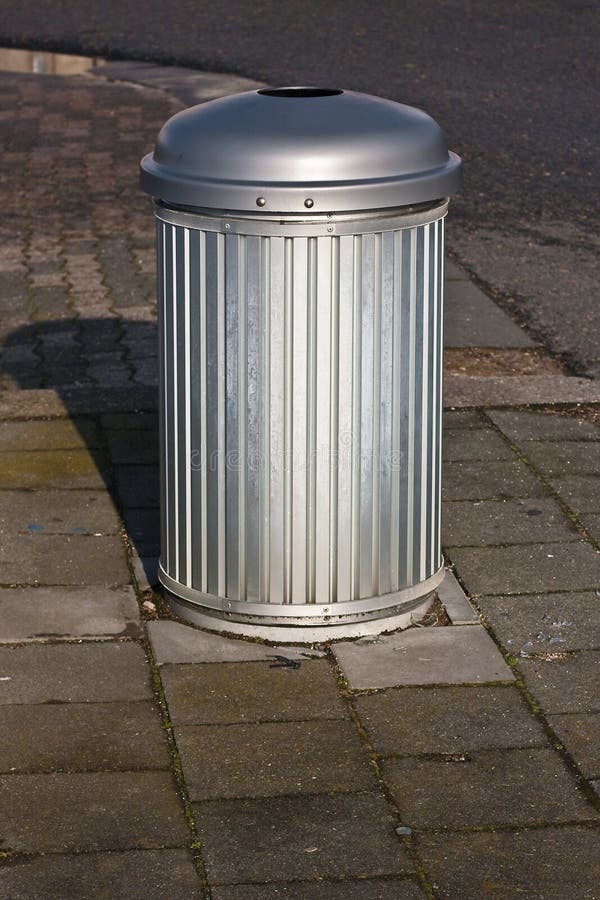 Roadside trash bin stock photo. Image of trashbin, litter - 12048318