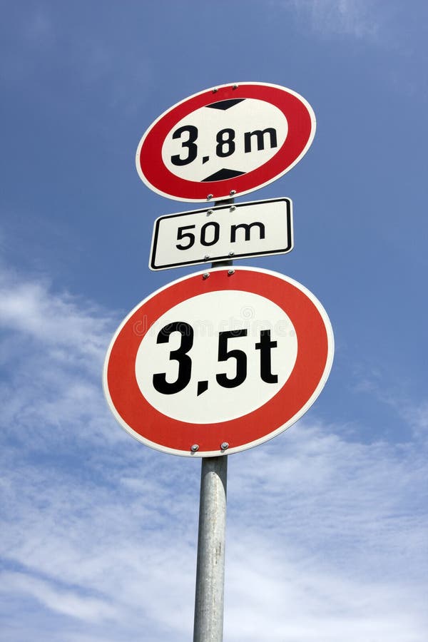 Roadsign Height Restrictions Stock Photo - Image of streets ...