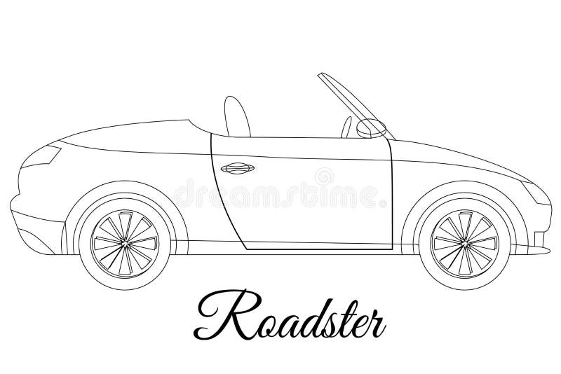Roadster Car Body Type Outline Stock Illustrations – 5 Roadster Car ...