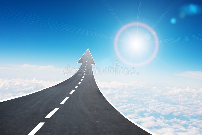 Roadway Going Up As an Arrow, Air Stock Illustration - Illustration of ...