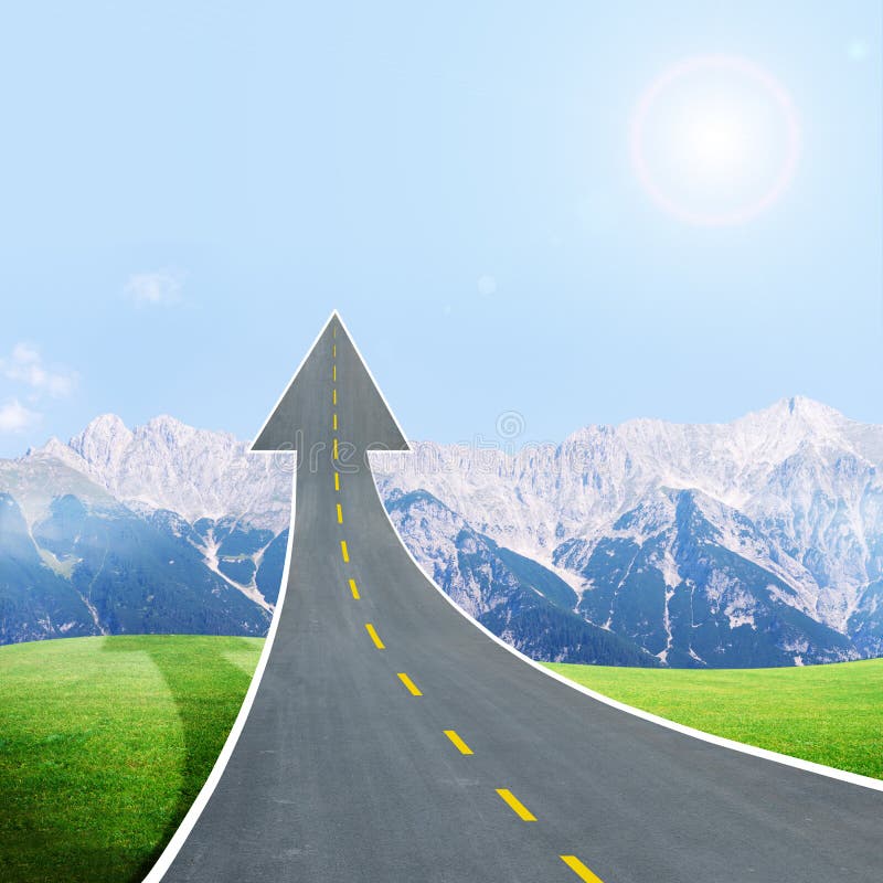 Highway Road Going Up As an Arrow Stock Photo - Image of growth, drive ...