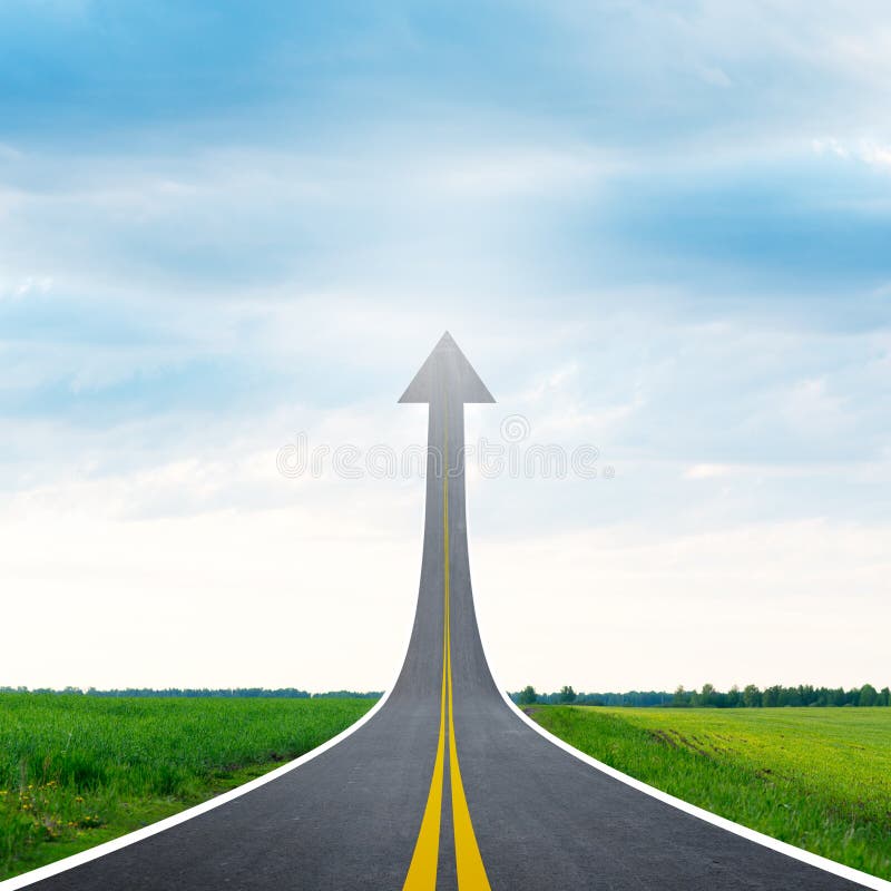Roadway Going Up As an Arrow Stock Illustration - Illustration of ...