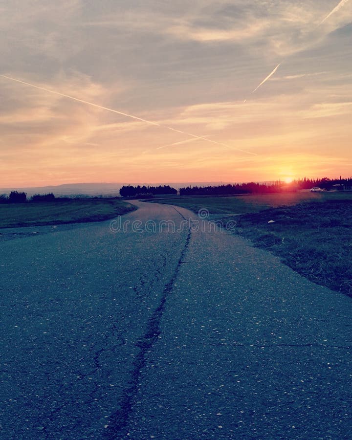 Roadway stock image. Image of walking, roadway, sunset - 116797227